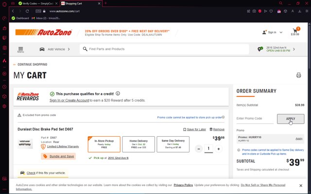 AutoZone Promo Codes - 20% Off | November 2024