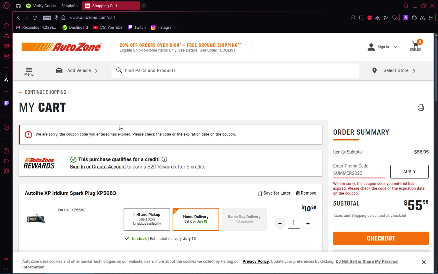 AutoZone Promo Codes (2 Verified) - 20% Off w/Code Aug 2025