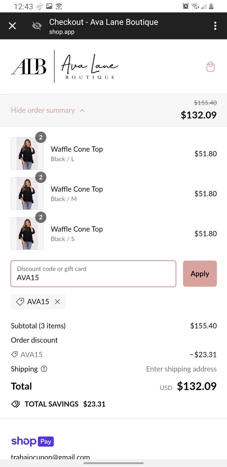 Ava Lane Boutique Coupon Codes - 15% Off | November 2024