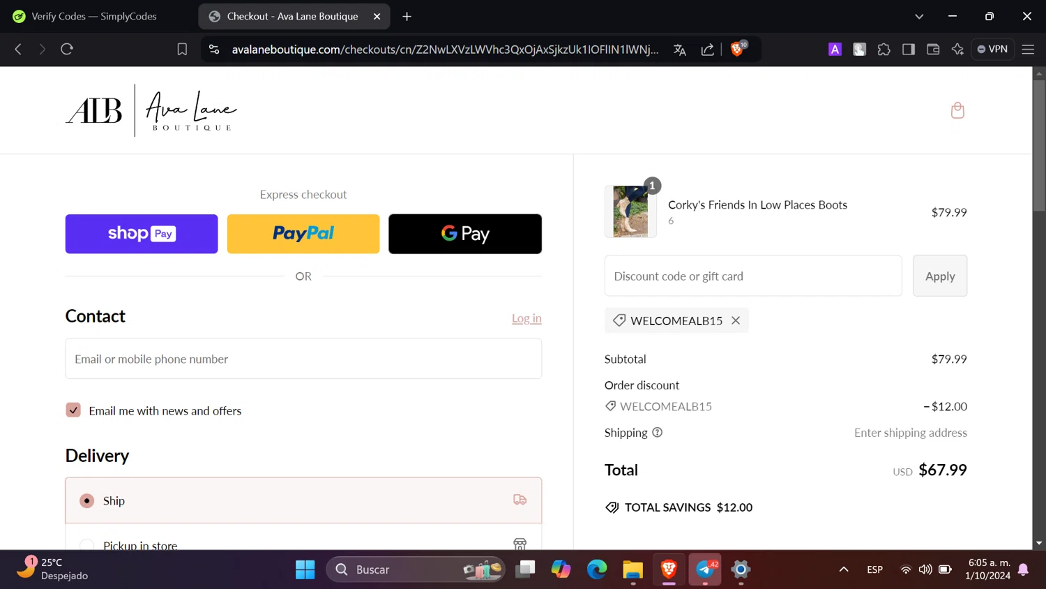 Ava Lane Boutique Coupon Codes - 15% Off | December 2024