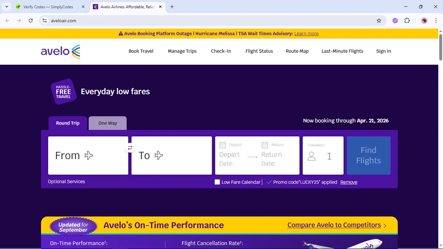 Avelo Airlines Promo Code - 45% Off (Verified) Nov 2025