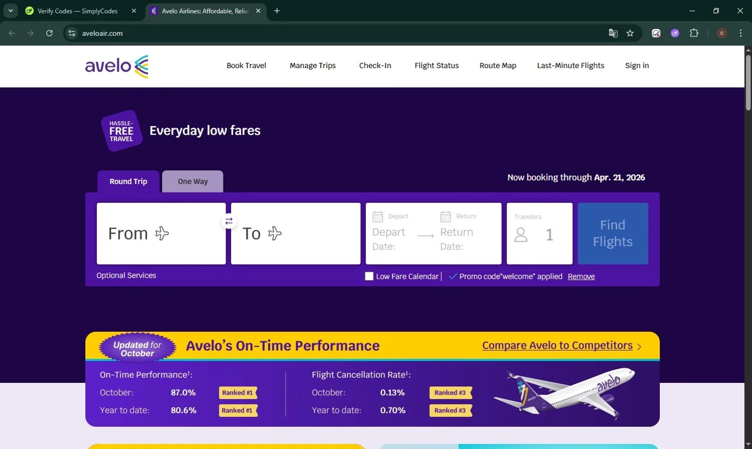Avelo Airlines Promo Code - 45% Off (Verified) Feb 2026