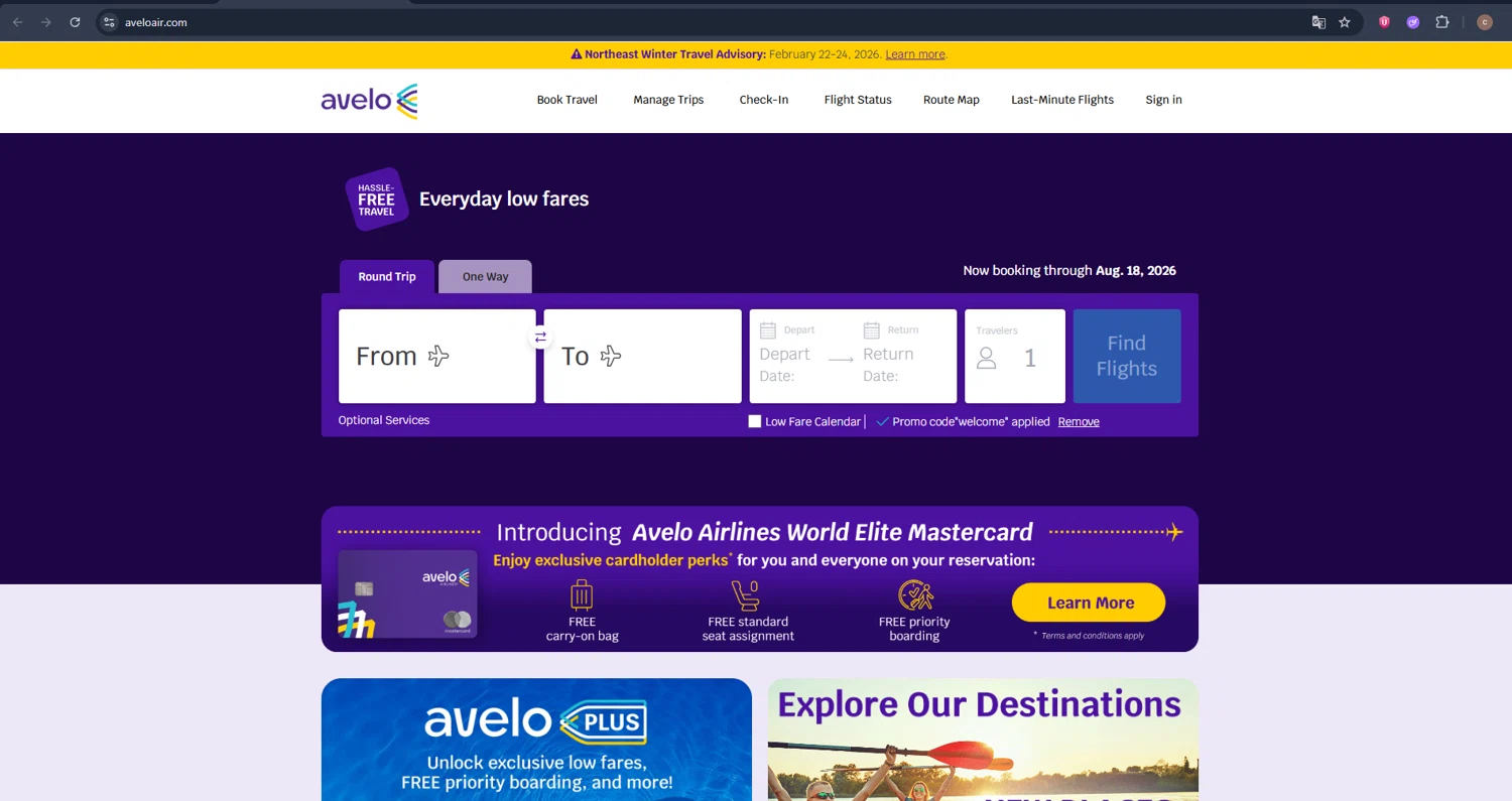 Avelo Airlines Promo Code - 45% Off (Verified) Mar 2026