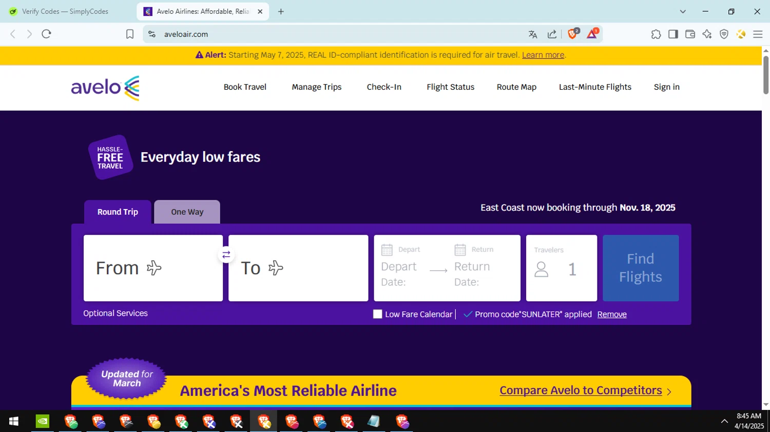 Avelo Airlines Promo Codes (9 Verified) - $20 Off Apr 2025