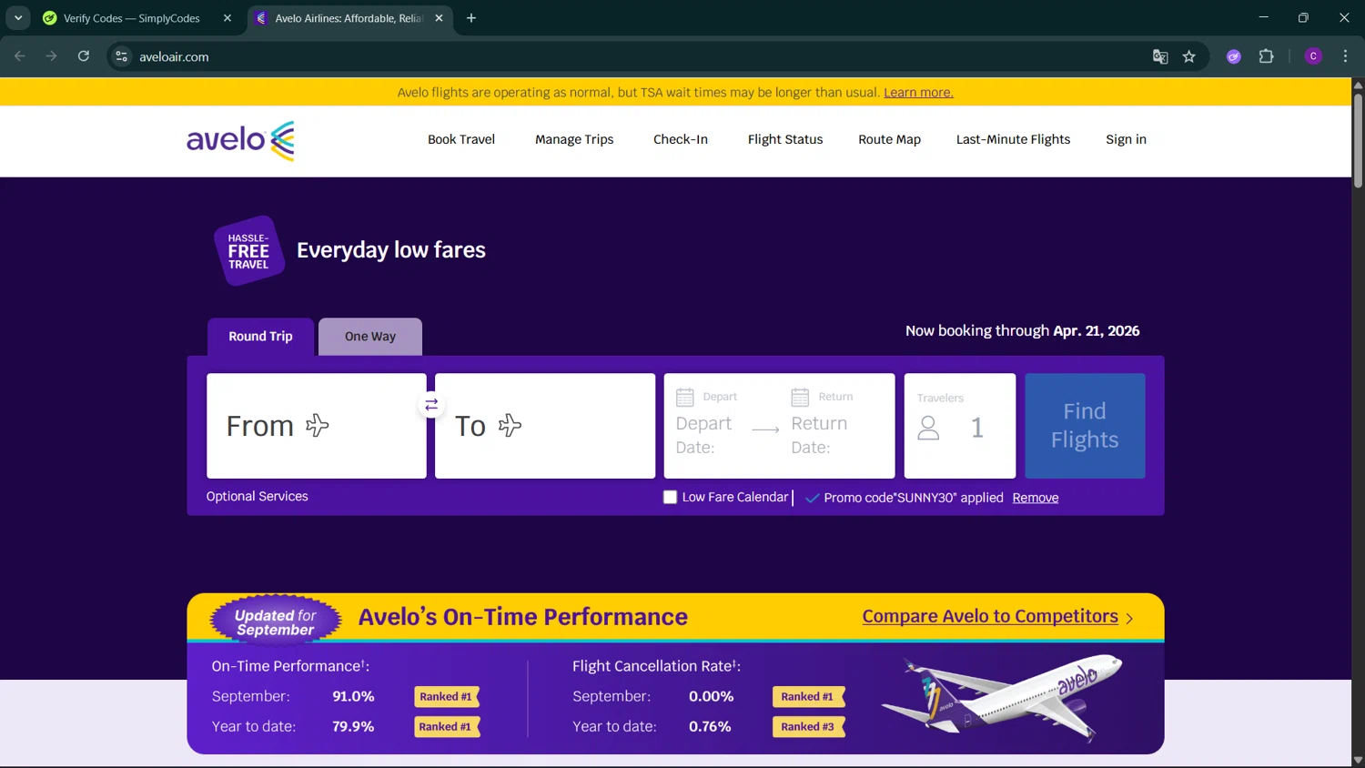 Avelo Airlines Promo Codes (23 Verified) - 40% Off Nov 2025