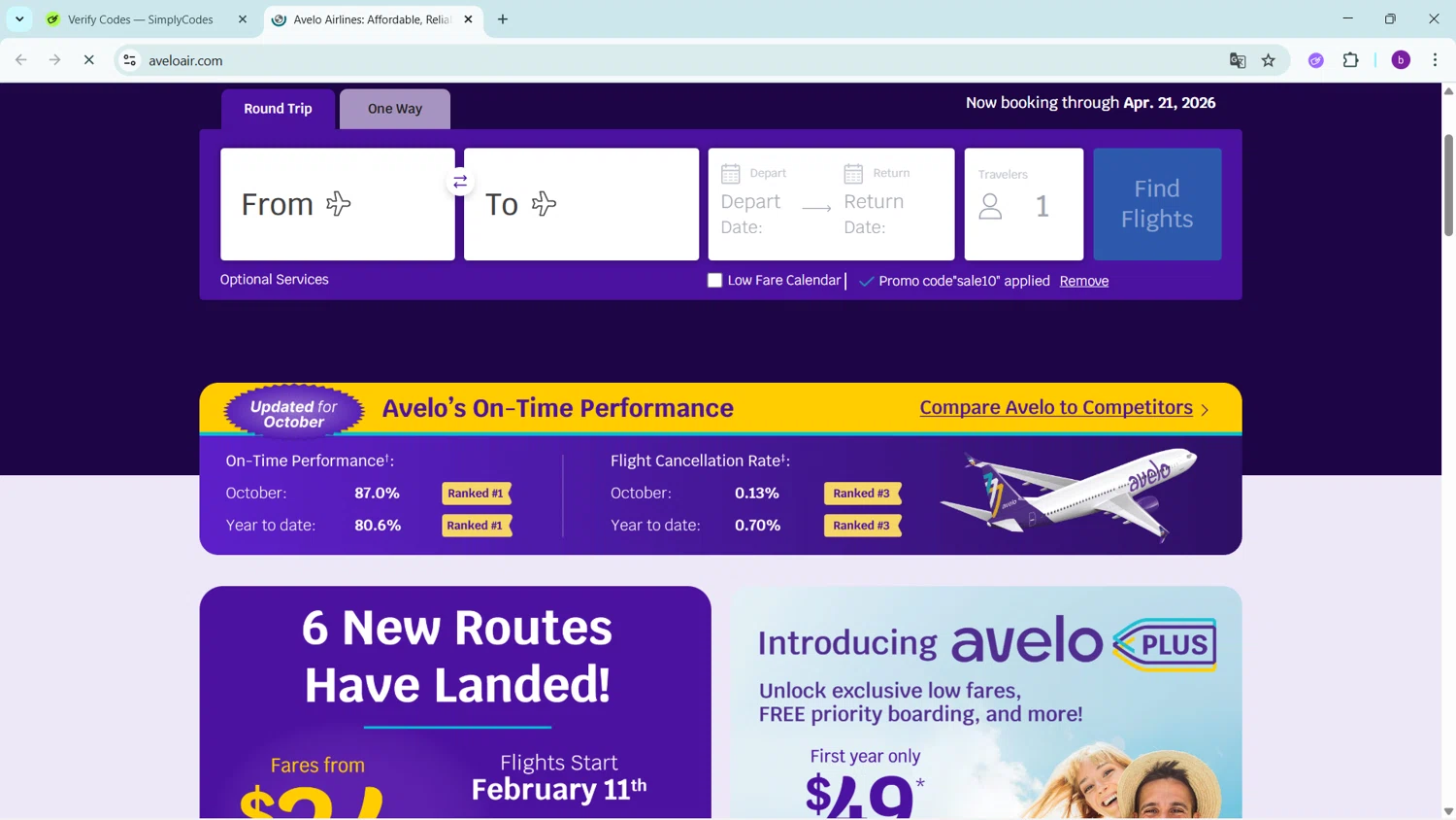 Avelo Airlines Promo Code - 45% Off (Verified) Mar 2026