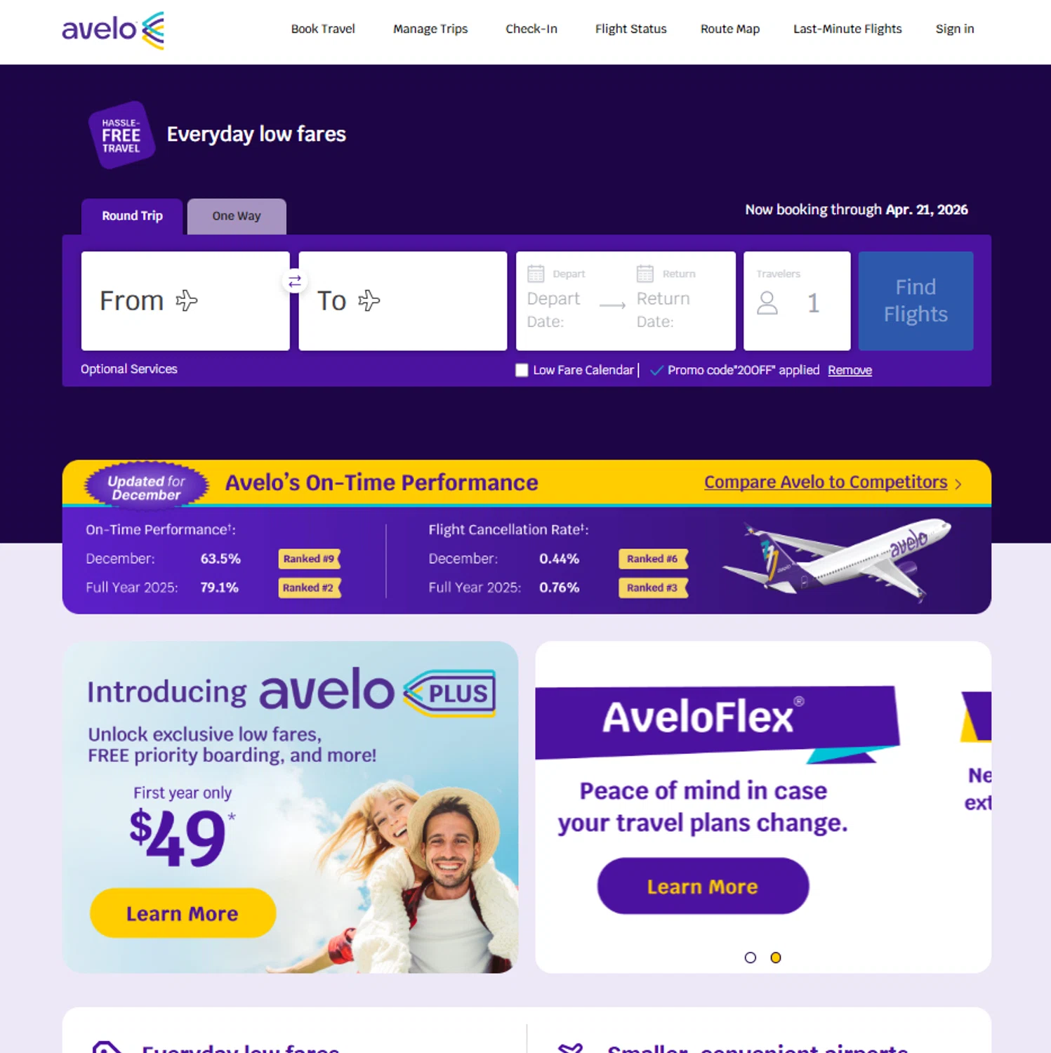 Avelo Airlines Promo Code - 45% Off (Verified) Mar 2026