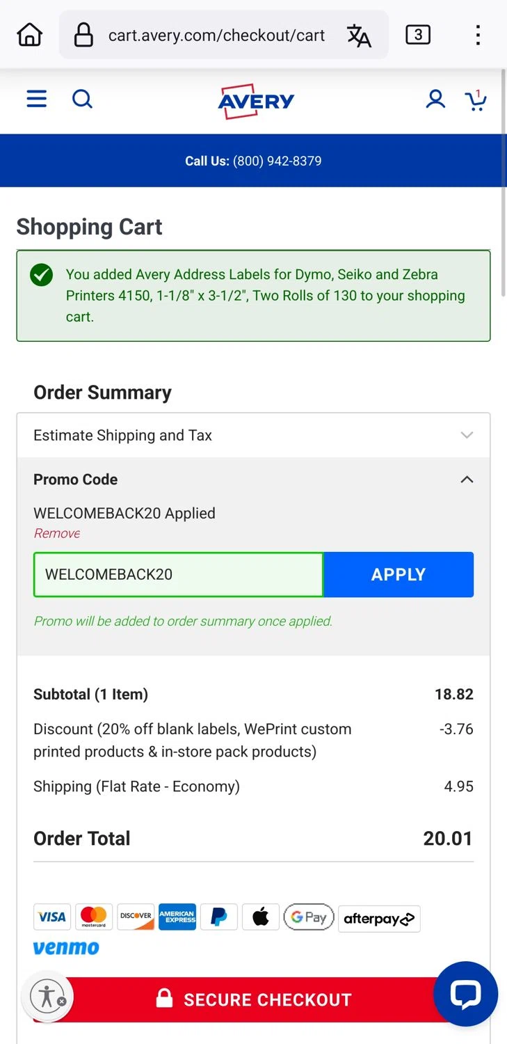 Avery Promo Codes (23 Verified) - 20% Off Sitewide Jan 2025