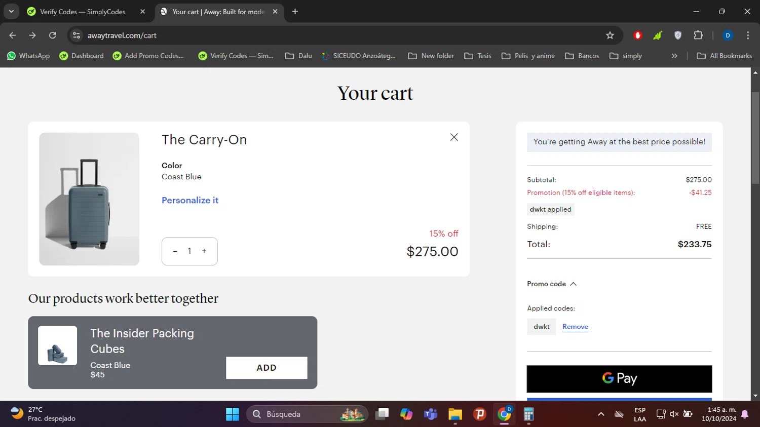 Away Travel Promo Codes - 15% Off | November 2024