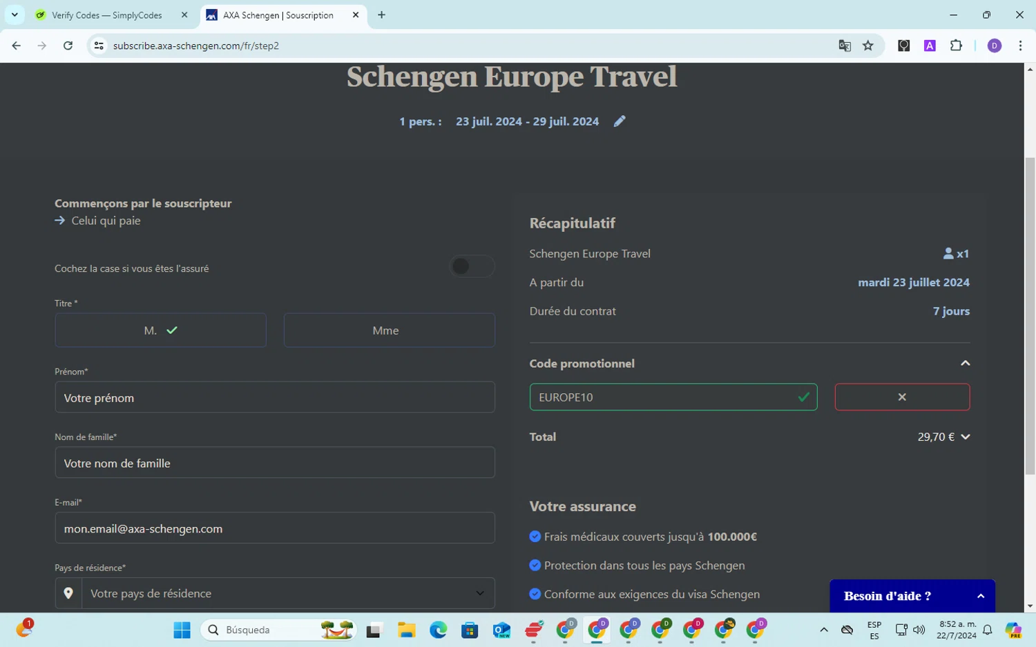 AXA Schengen Promo Codes - 10% Off | October 2024