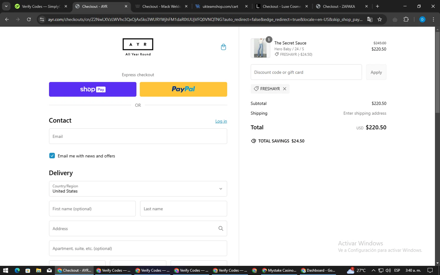AYR Discount Codes - 10% Off (6 Verified) Sep 2025