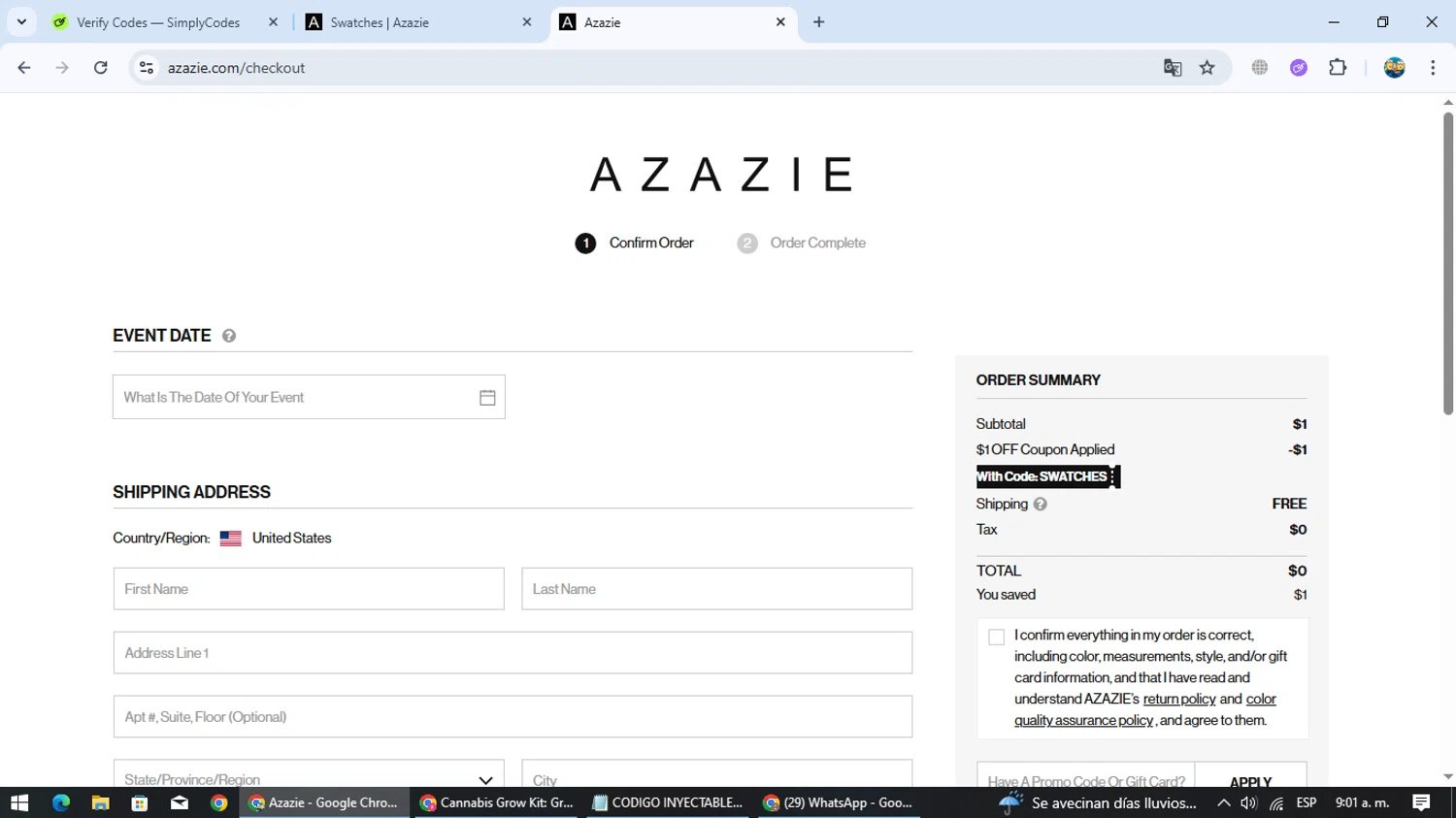 Azazie Promo Codes (2 Verified) - 15% Off w/Code Sep 2025