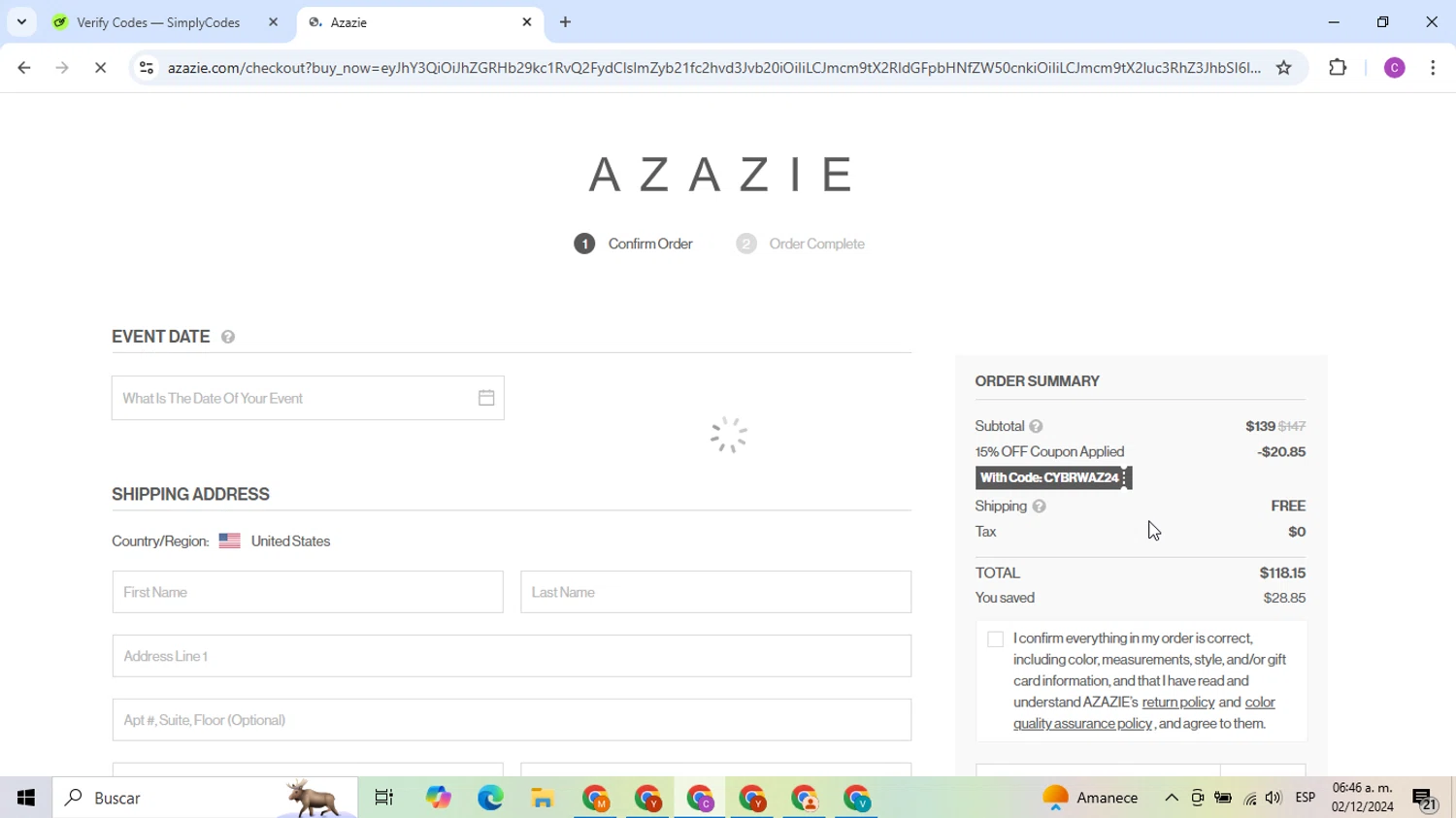 Azazie Coupon Codes - $2 Off | January 2025