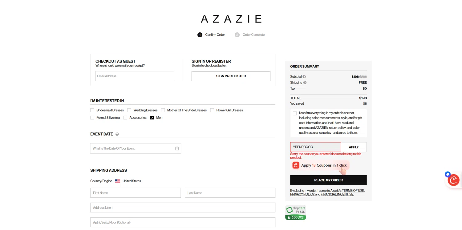 Azazie Promo Codes (5 Verified) - 10% Off Sitewide Jul 2025