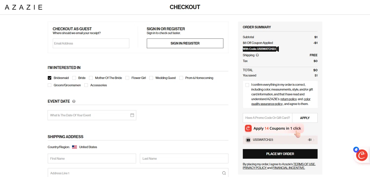 Azazie Promo Codes (5 Verified) - $5 Off w/Code Oct 2025