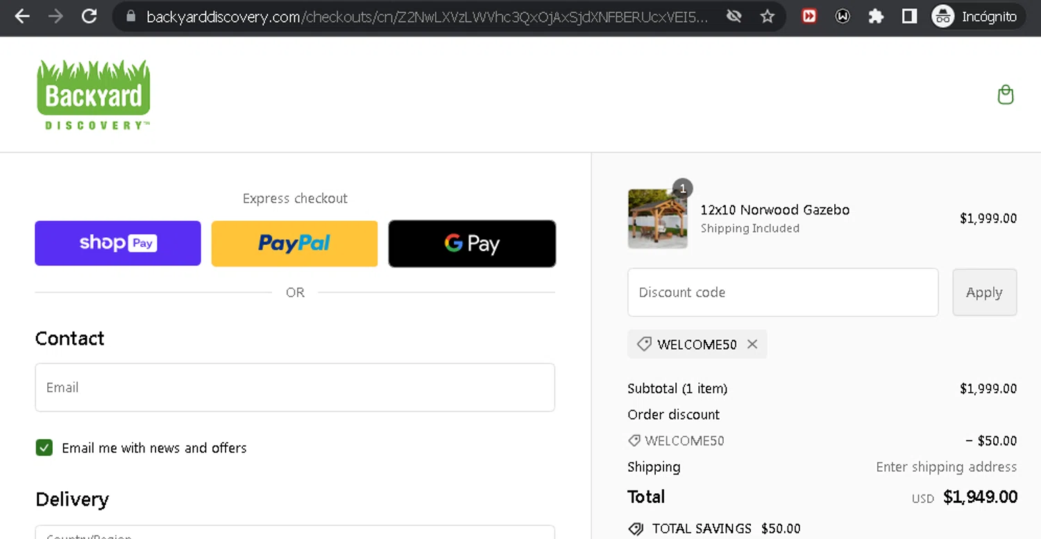 Backyard Discovery Discount Codes & Black Friday 2024 Deals - $50 Off
