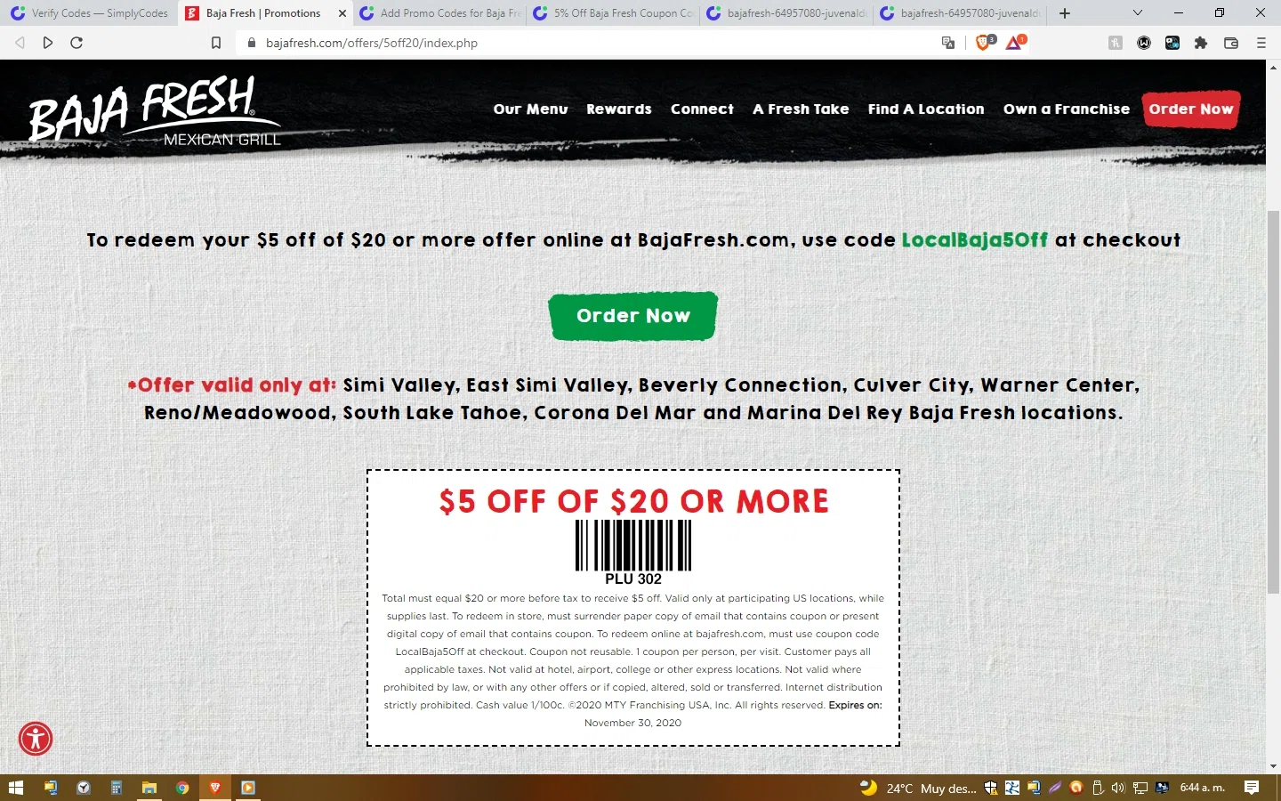 Baja Fresh Coupon Codes 10 Off Coupons Mar 2025