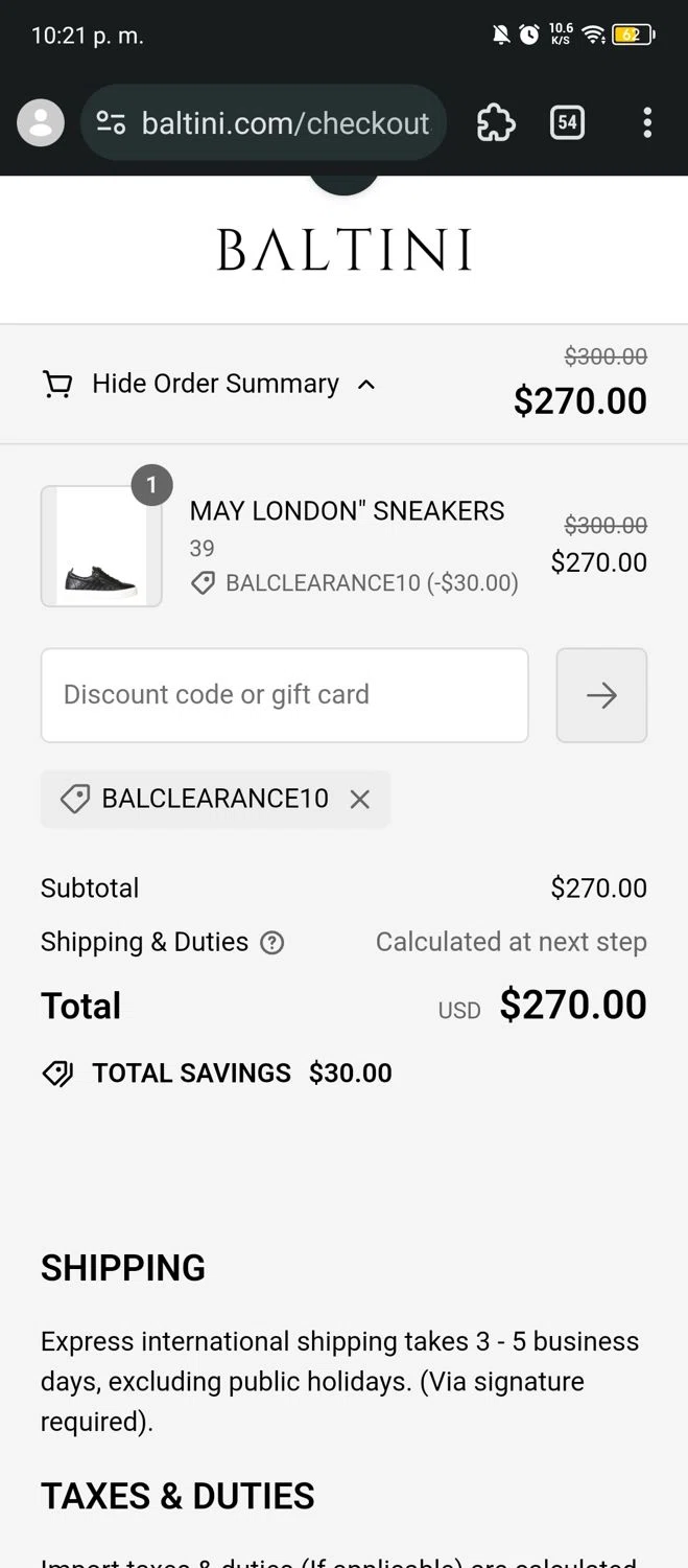 Baltini Promo Codes - 33% Off | January 2025