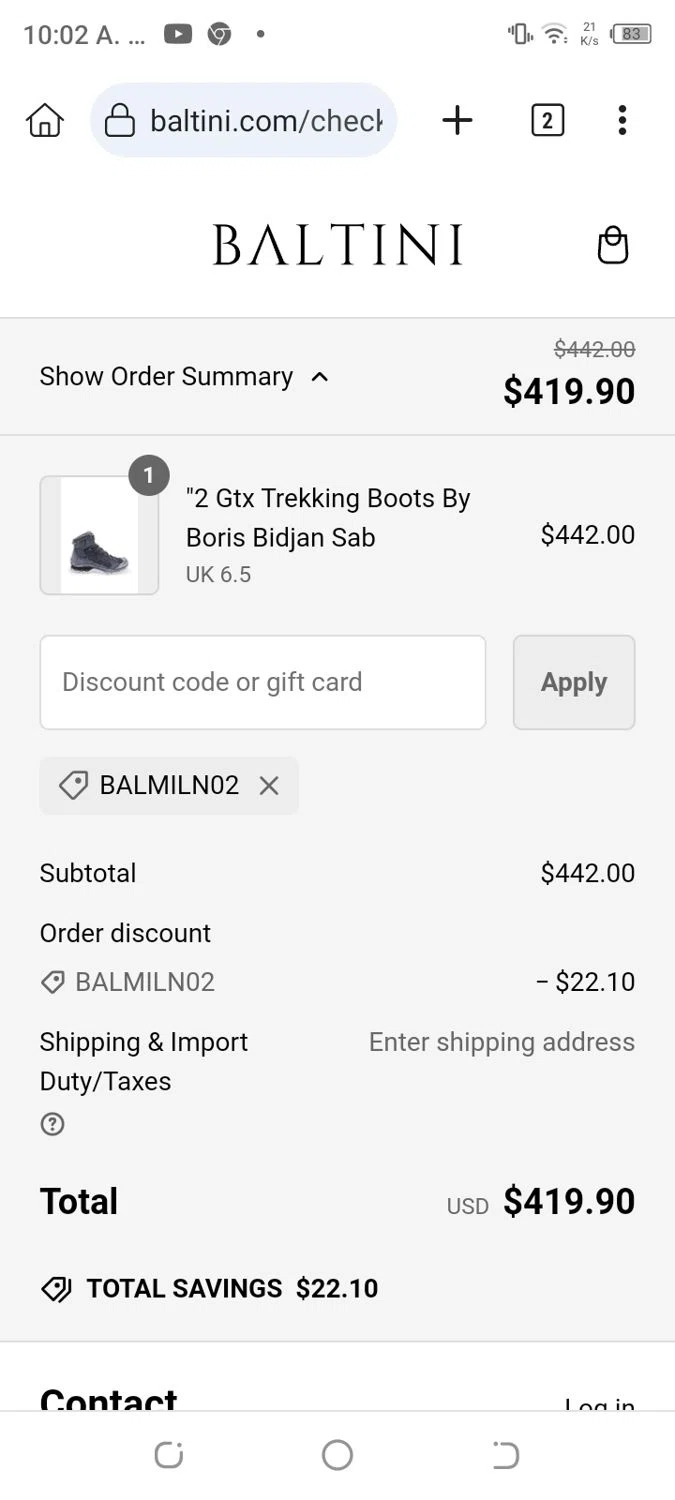 Baltini Promo Codes - 33% Off | January 2025