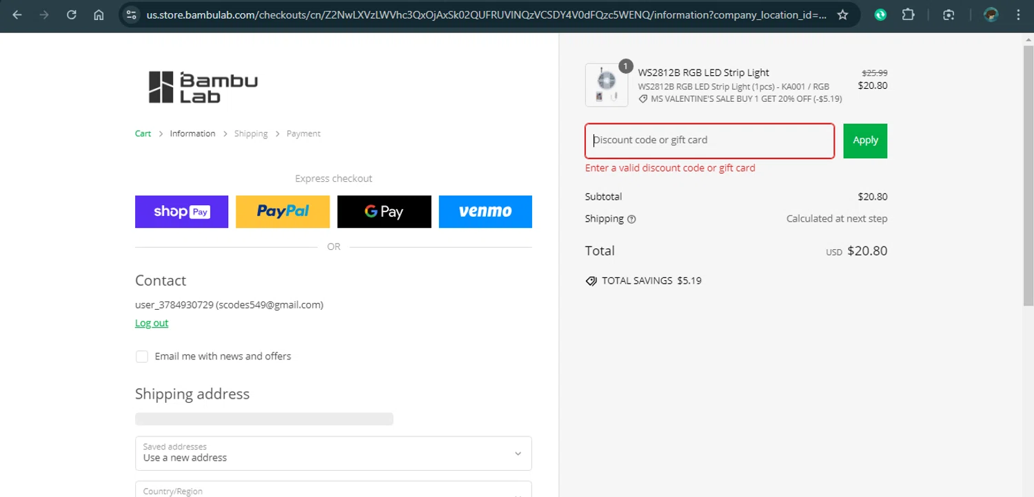 Bambu Lab Discount Codes (2 Verified) - 20% Off Mar 2025