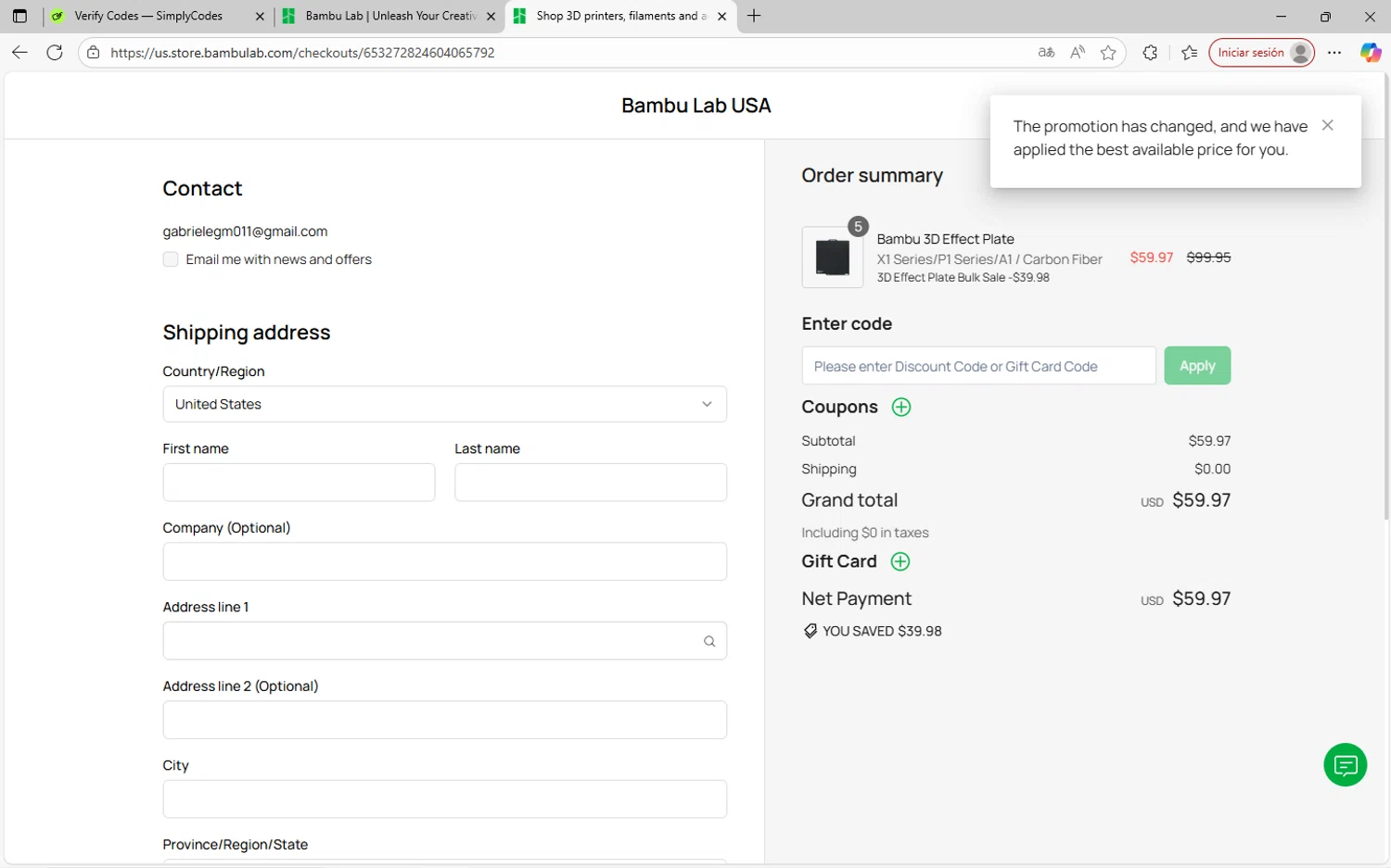 Bambu Lab Promo Codes (1 Verified) - $100 Off Oct 2025