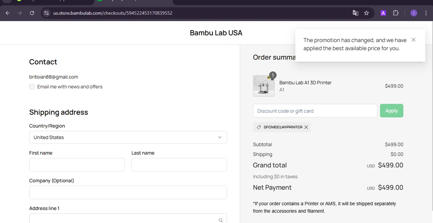 Bambu Lab Discount Codes (3 Verified) - $100 Off May 2025