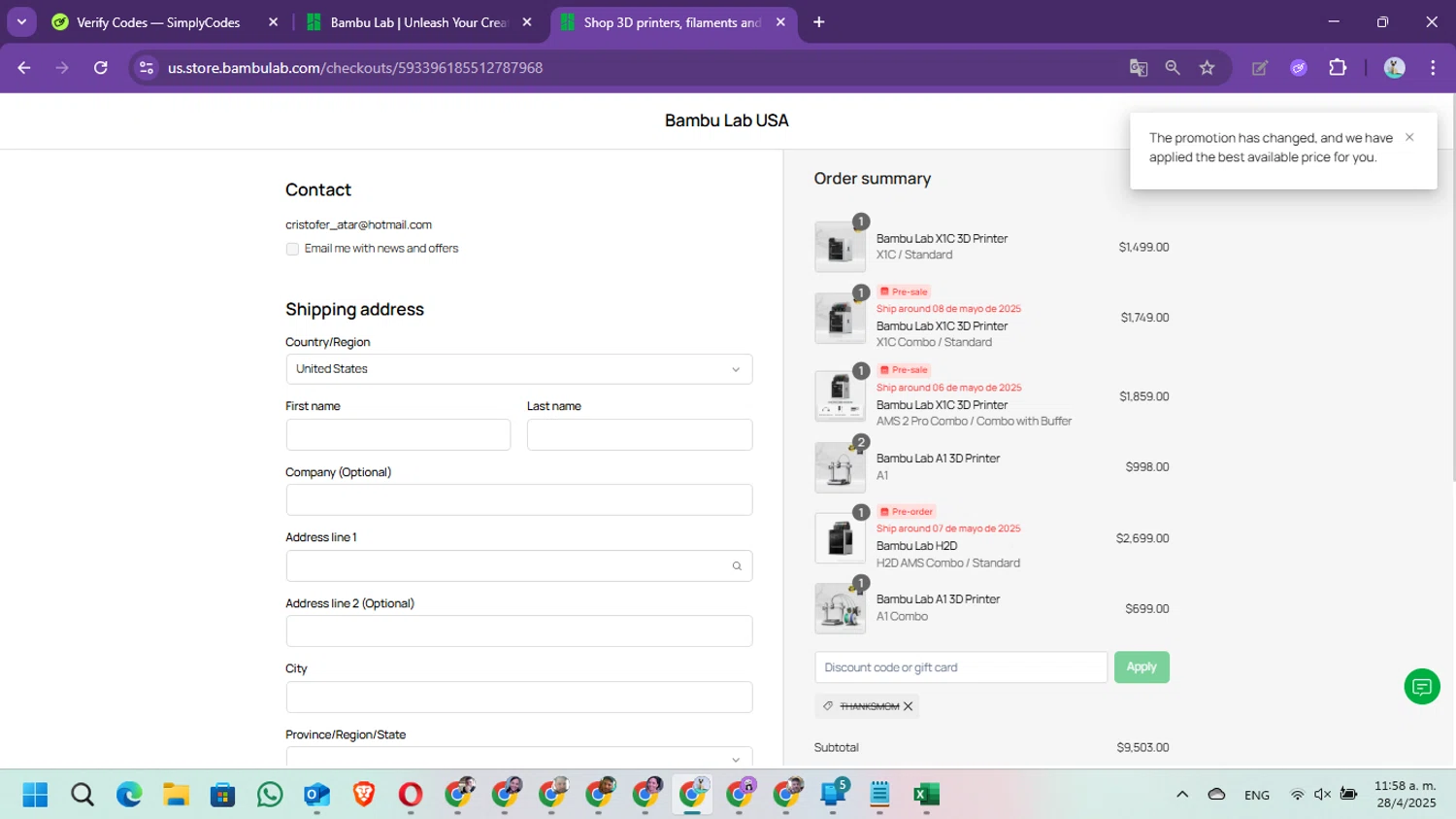 Bambu Lab Promo Codes (1 Verified) - 20% Off w/Code Jun 2025