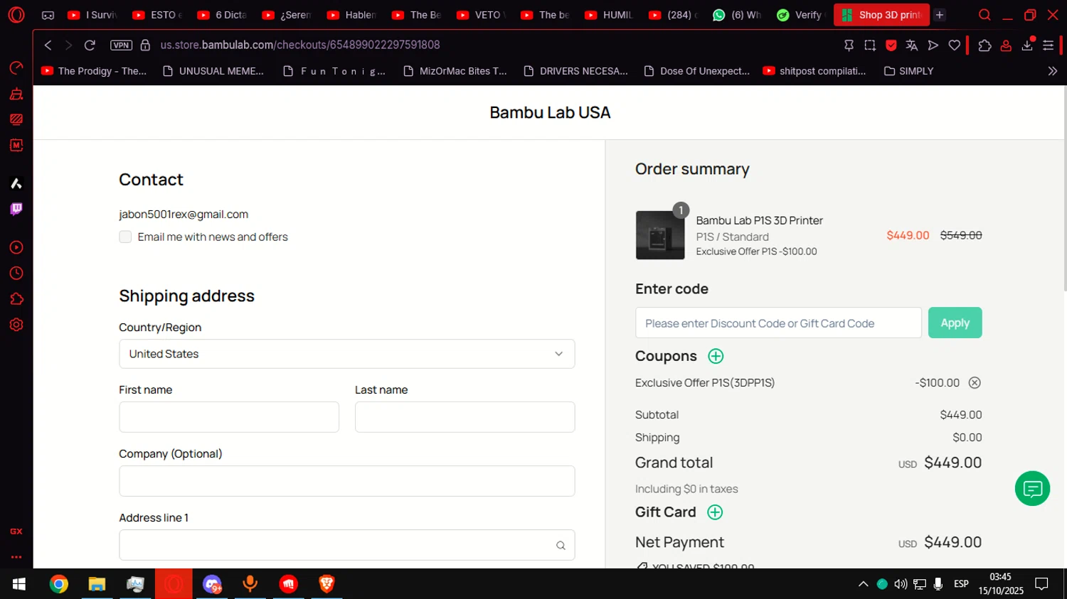 Bambu Lab Promo Codes (1 Verified) - $100 Off Oct 2025
