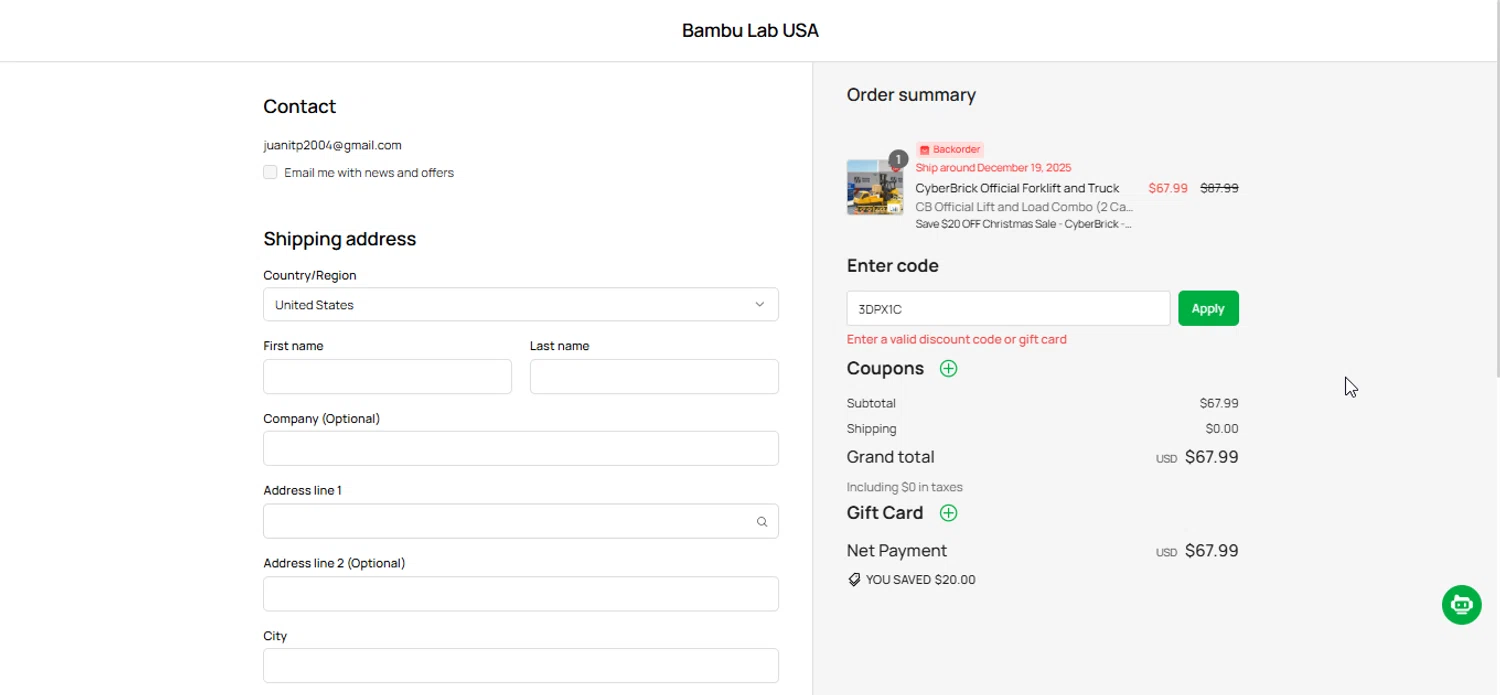 Bambu Lab Promo Codes - 10% Off (1 Verified) Dec 2025