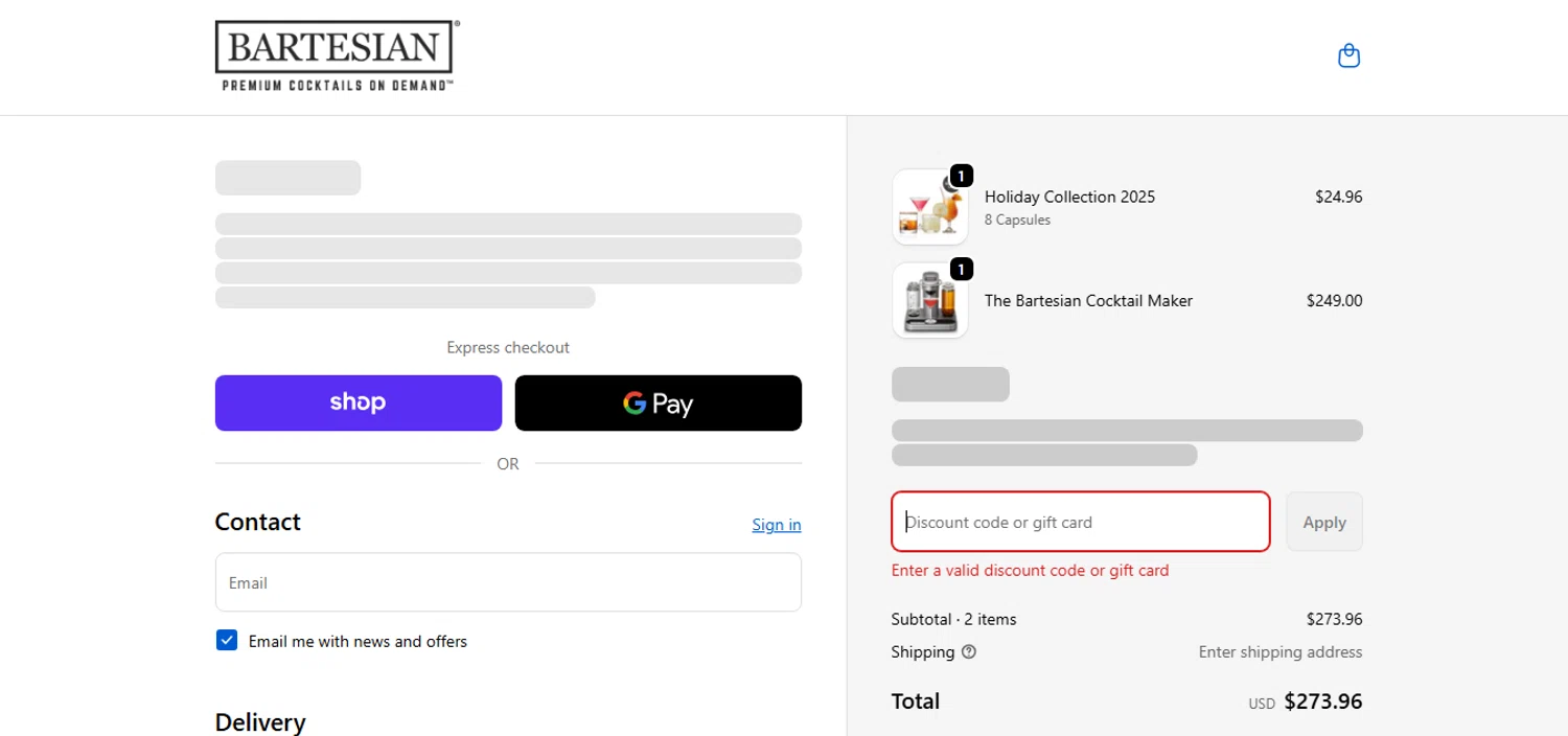 Bartesian Promo Codes - 15% Off (2 Verified) Jan 2026