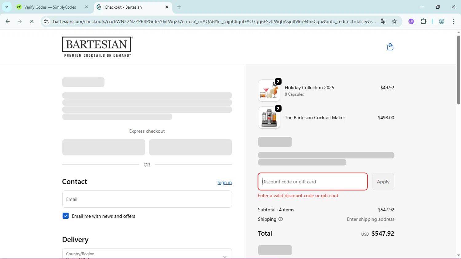 Bartesian Promo Codes - 15% Off (2 Verified) Jan 2026