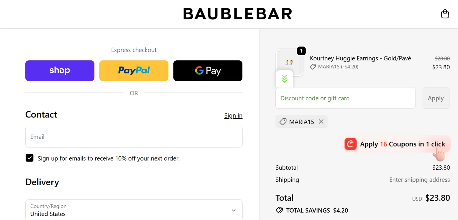 BaubleBar Promo Codes - 10% Off (1 Verified) Nov 2025