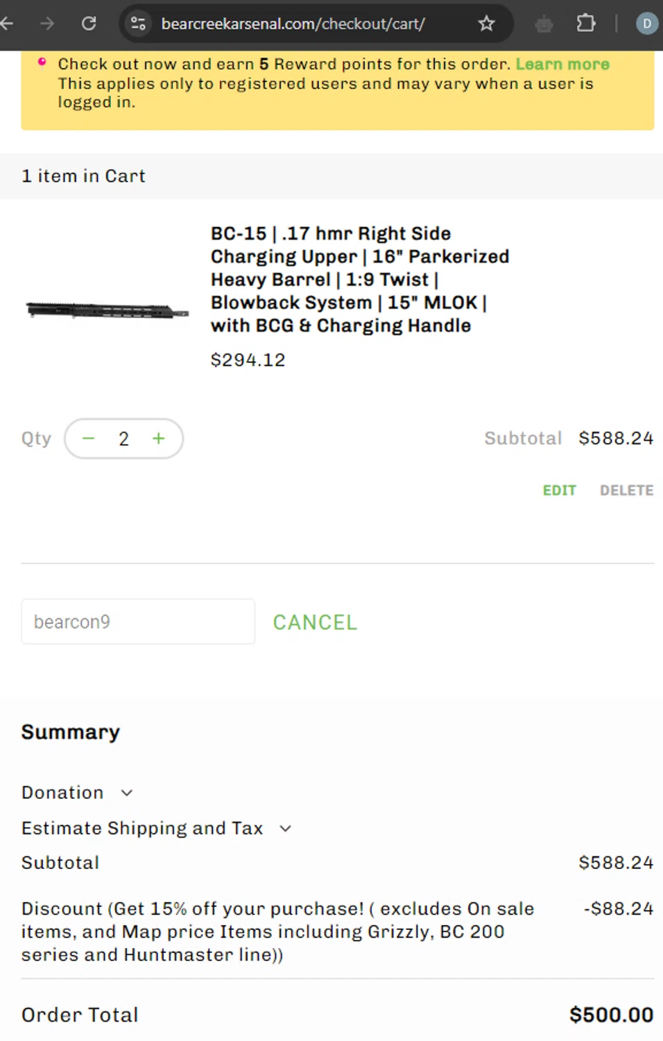 Bear Creek Arsenal Discount Codes - 10% Off | September 2024