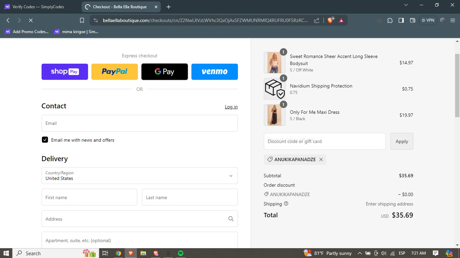 Bella Ella Boutique Coupon