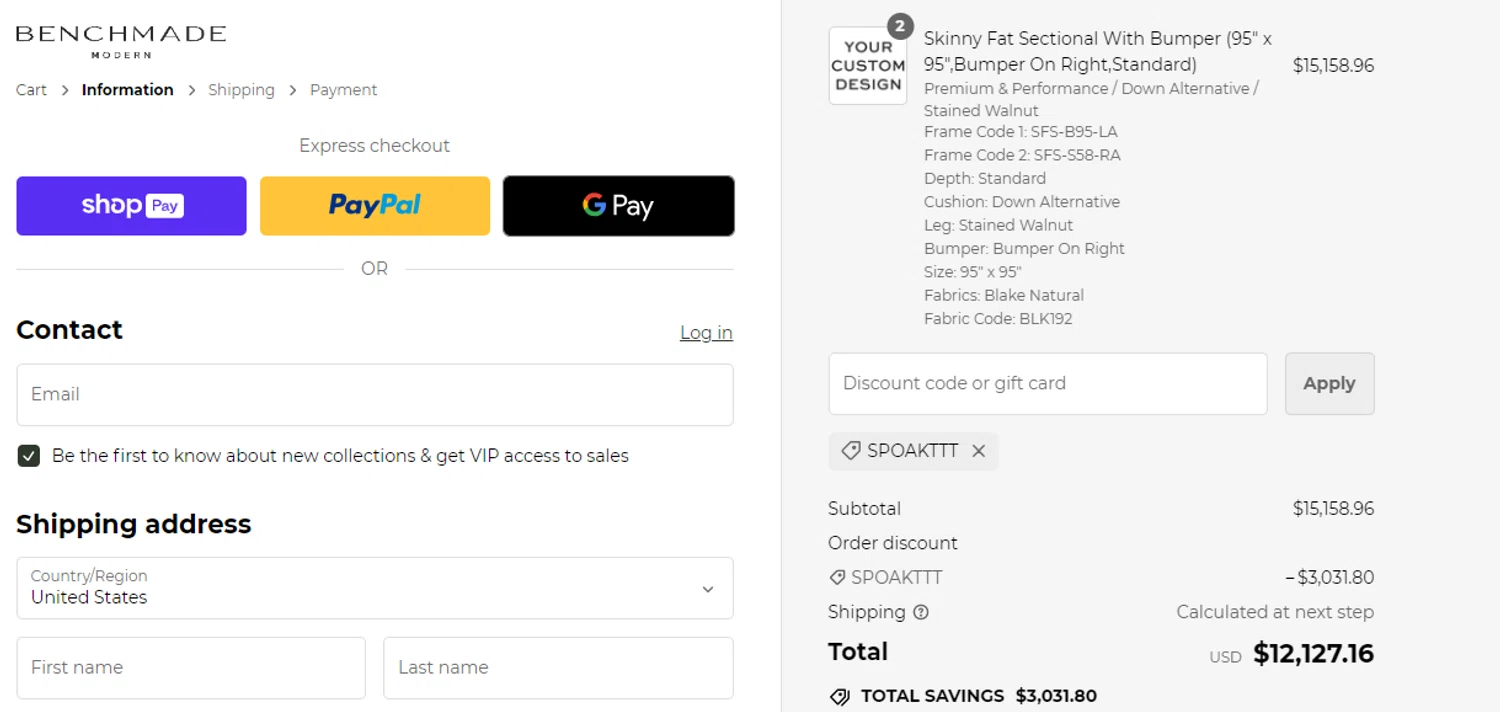 BenchMade Modern Promo Codes - 15% Off | January 2025