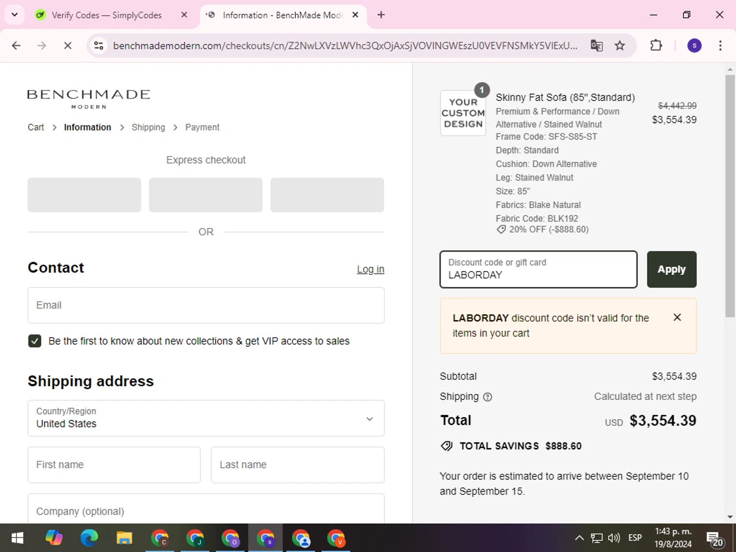 BenchMade Modern Promo Codes - 15% Off | January 2025