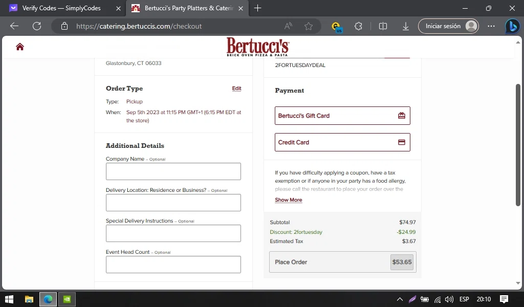 Bertucci's Coupons - 50% Off | October 2024
