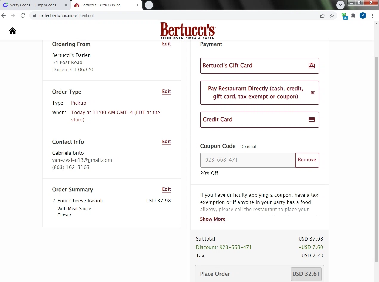 Bertucci's Coupons - 50% Off | October 2024