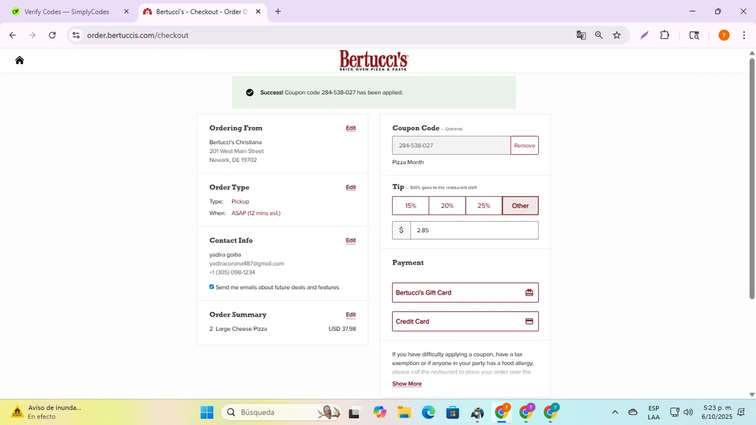 Bertucci's Promo Codes - $15 Off (3 Verified) Nov 2025