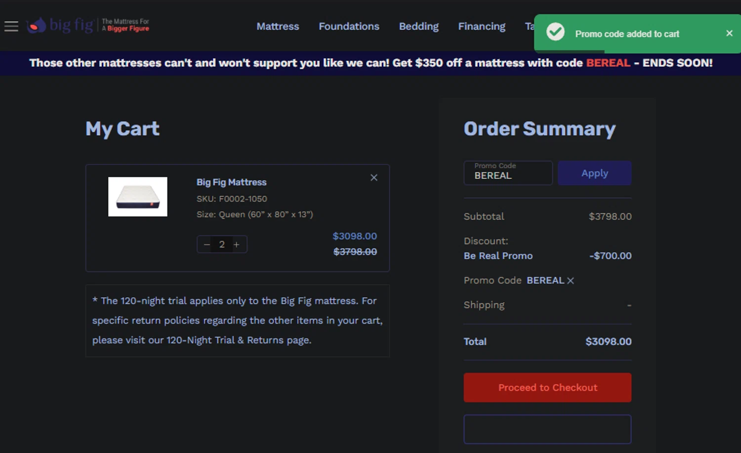 Big Fig Mattress Promo Codes - $500 Off | November 2024