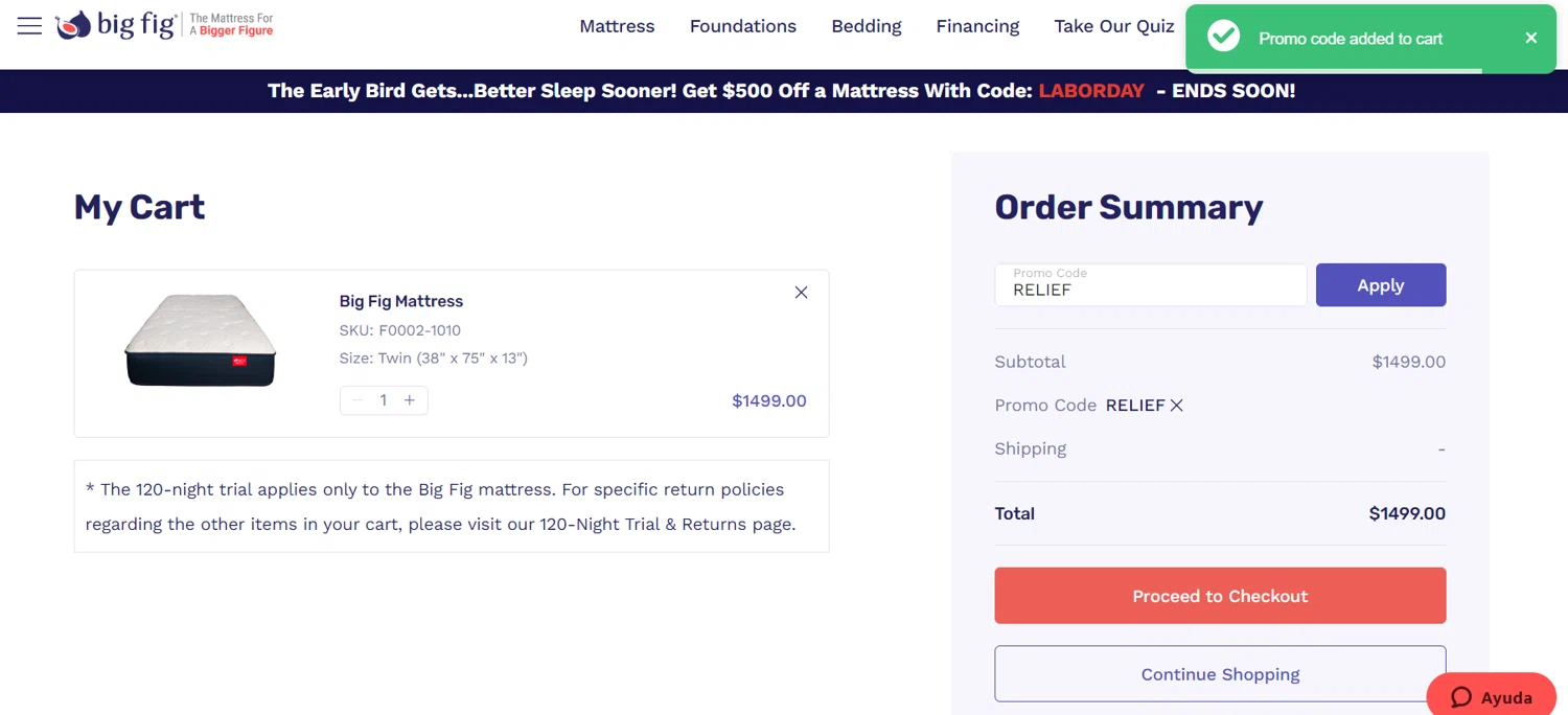 Big Fig Mattress Promo Codes - $400 Off | January 2025