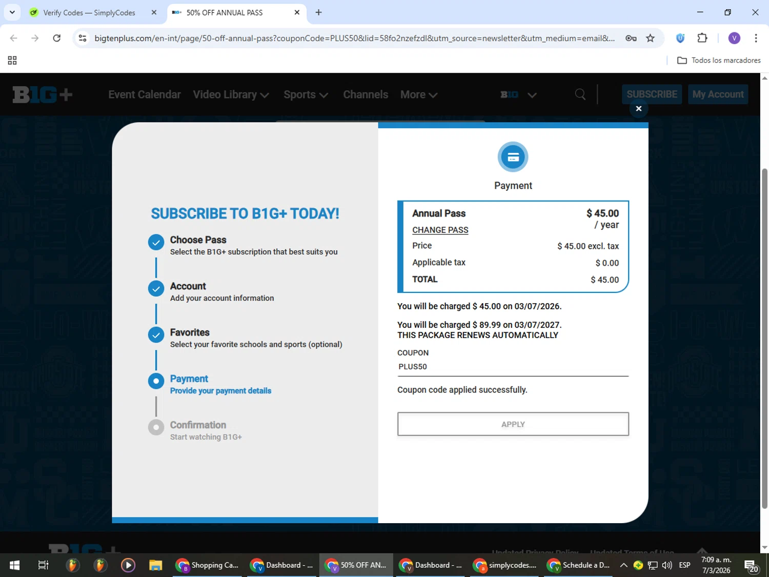 Big Ten Plus Promo Codes - 50% Off (2 Verified) Mar 2026