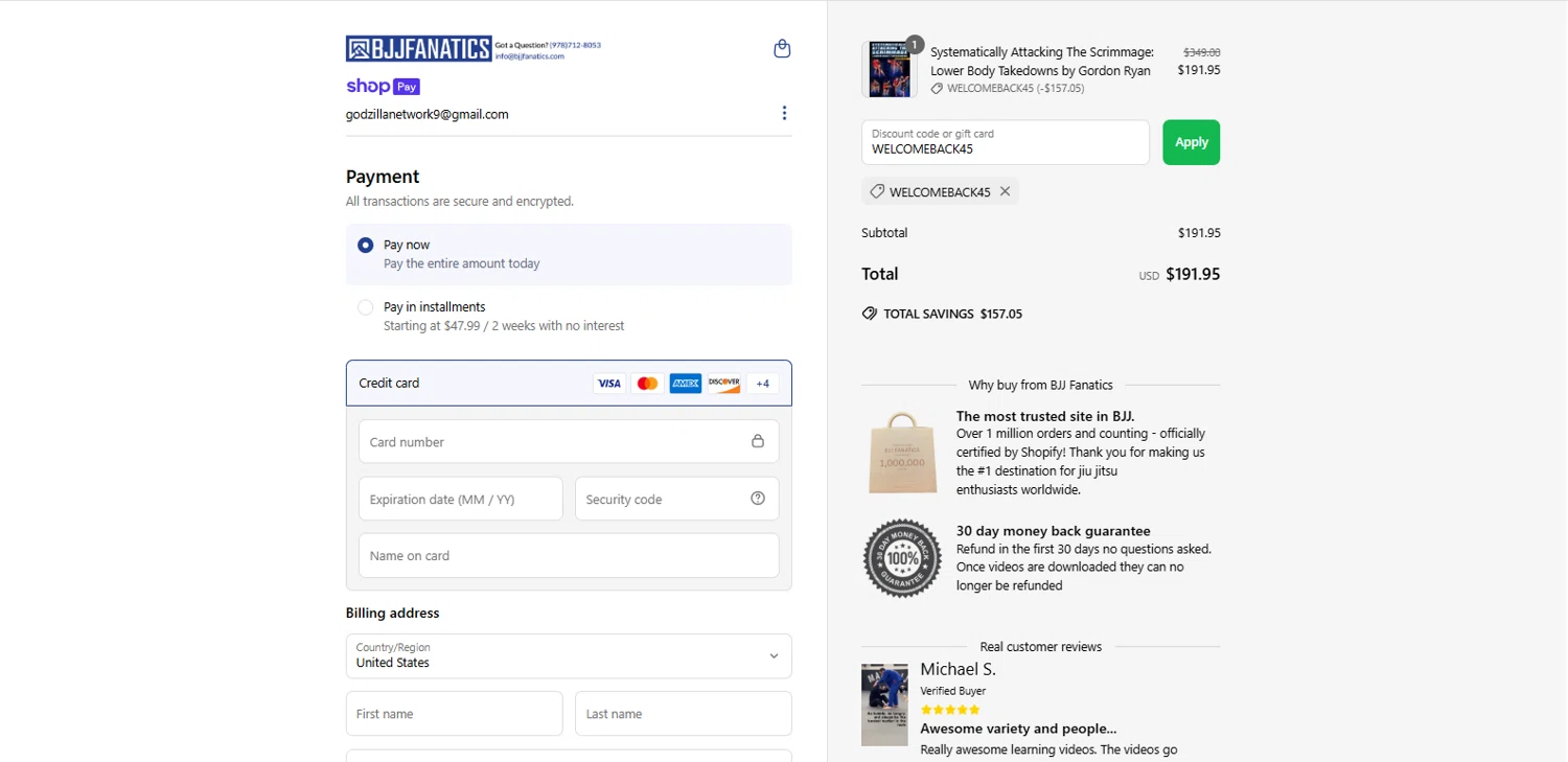 BJJ Fanatics Promo Codes - 45% Off (Verified) Aug 2025