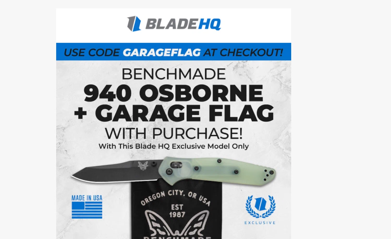 Blade HQ Promo Codes (4 Verified) + Free Ship Oct 2025