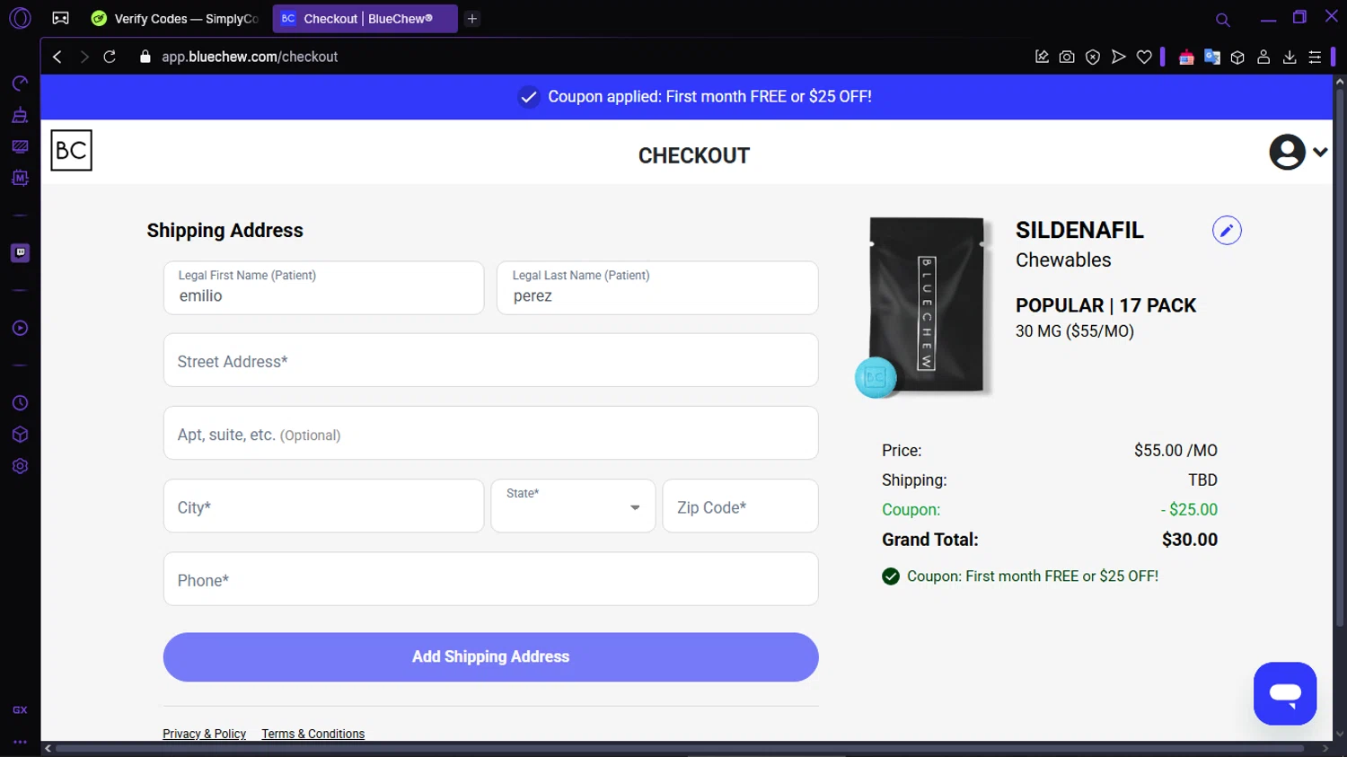 BlueChew Promo Codes - $25 Off (50 Verified) Dec 2025