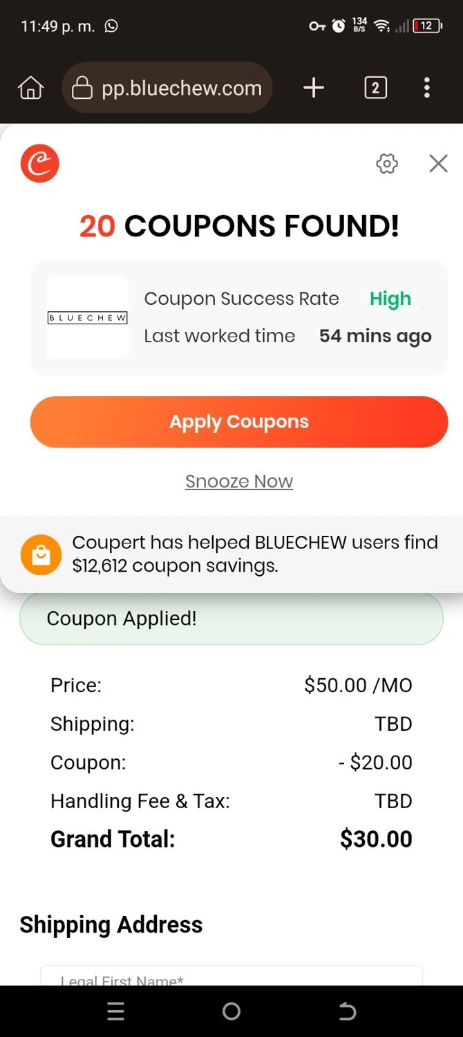 BlueChew Coupon Codes - $20 Off | September 2024