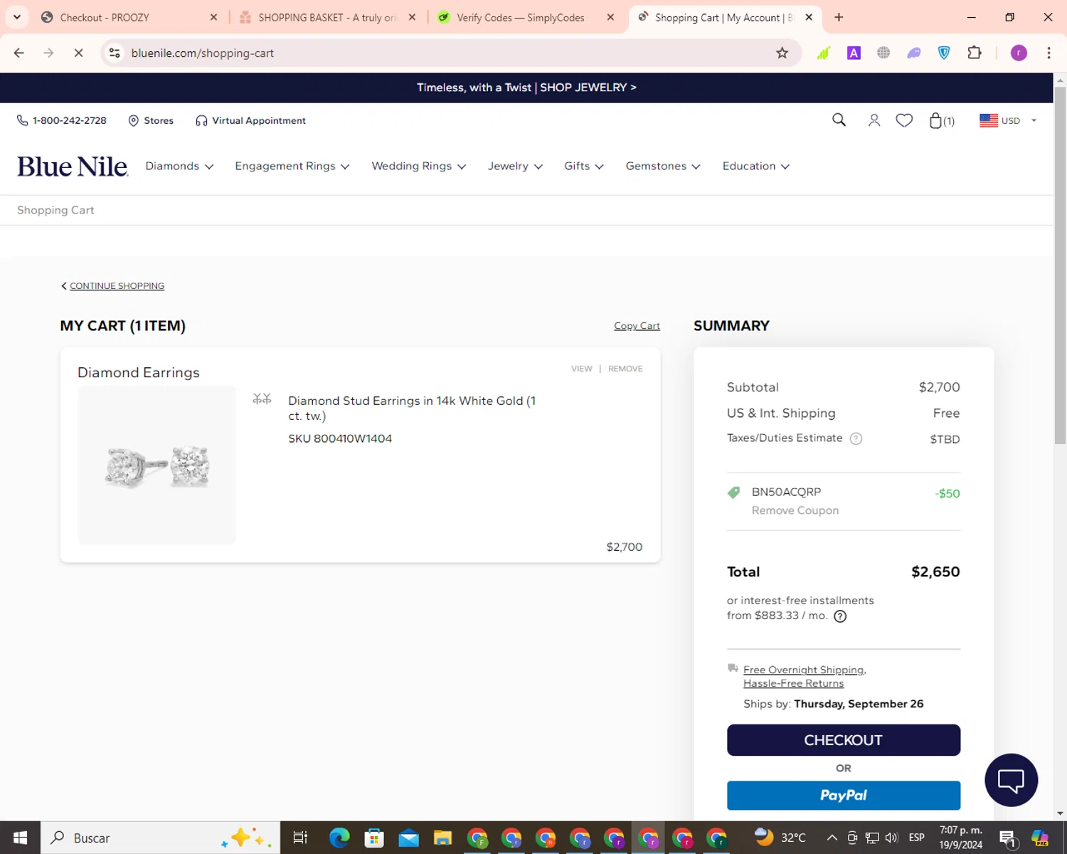 Blue Nile Promo Codes - $50 Off | November 2024