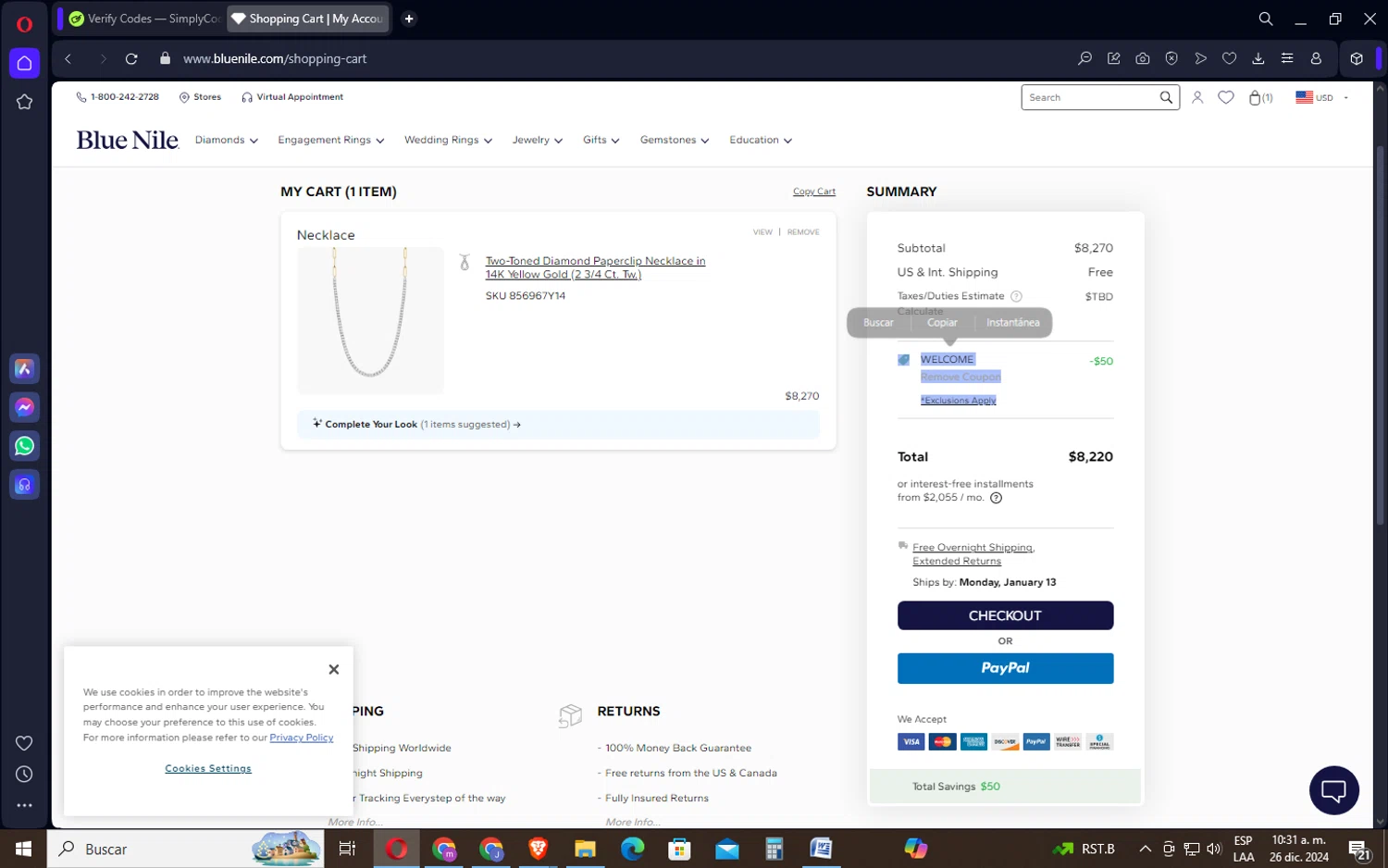 Blue Nile Promo Codes - $50 Off | January 2025