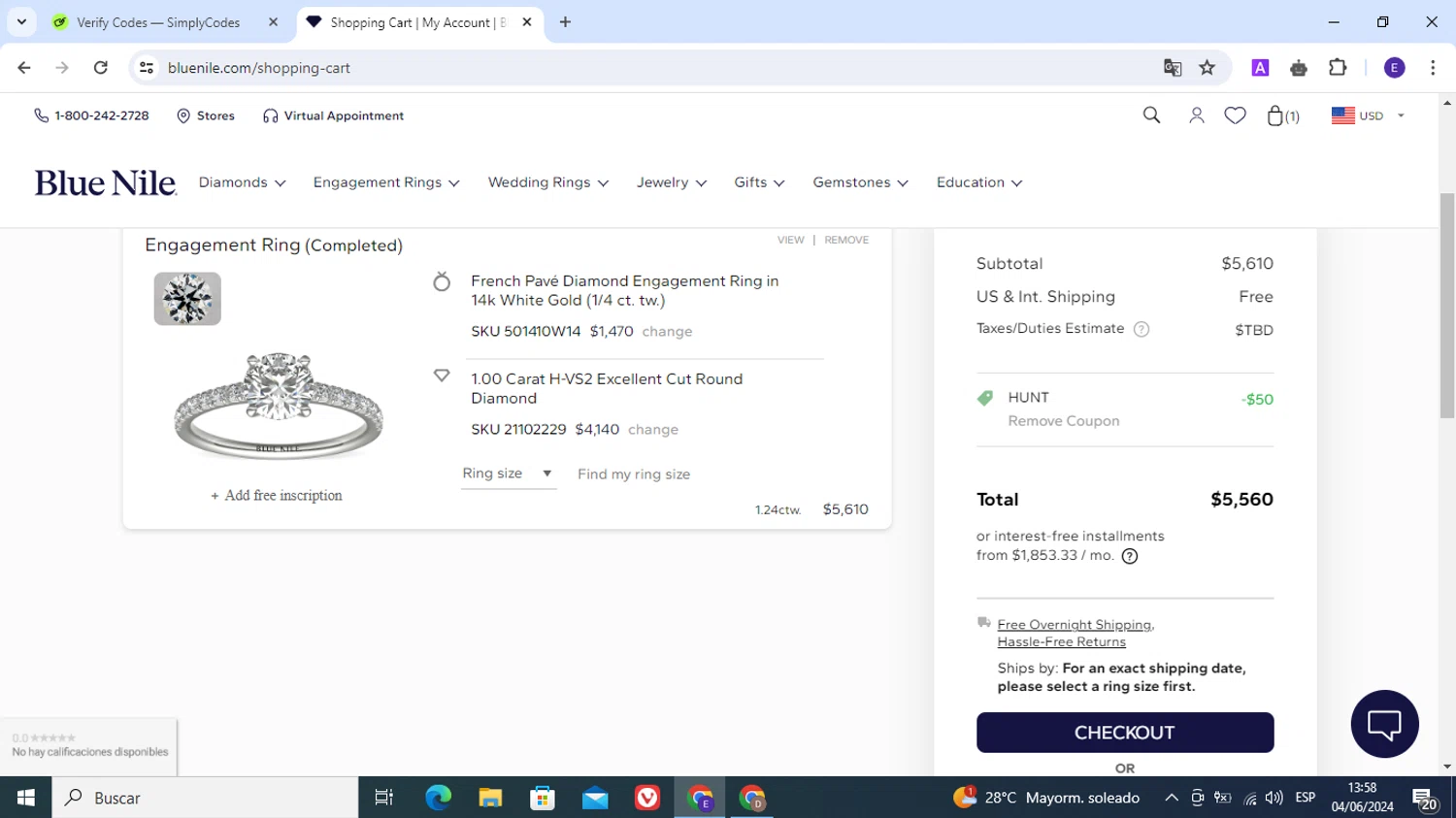 Blue Nile Promo Codes – $50 Off | June 2024