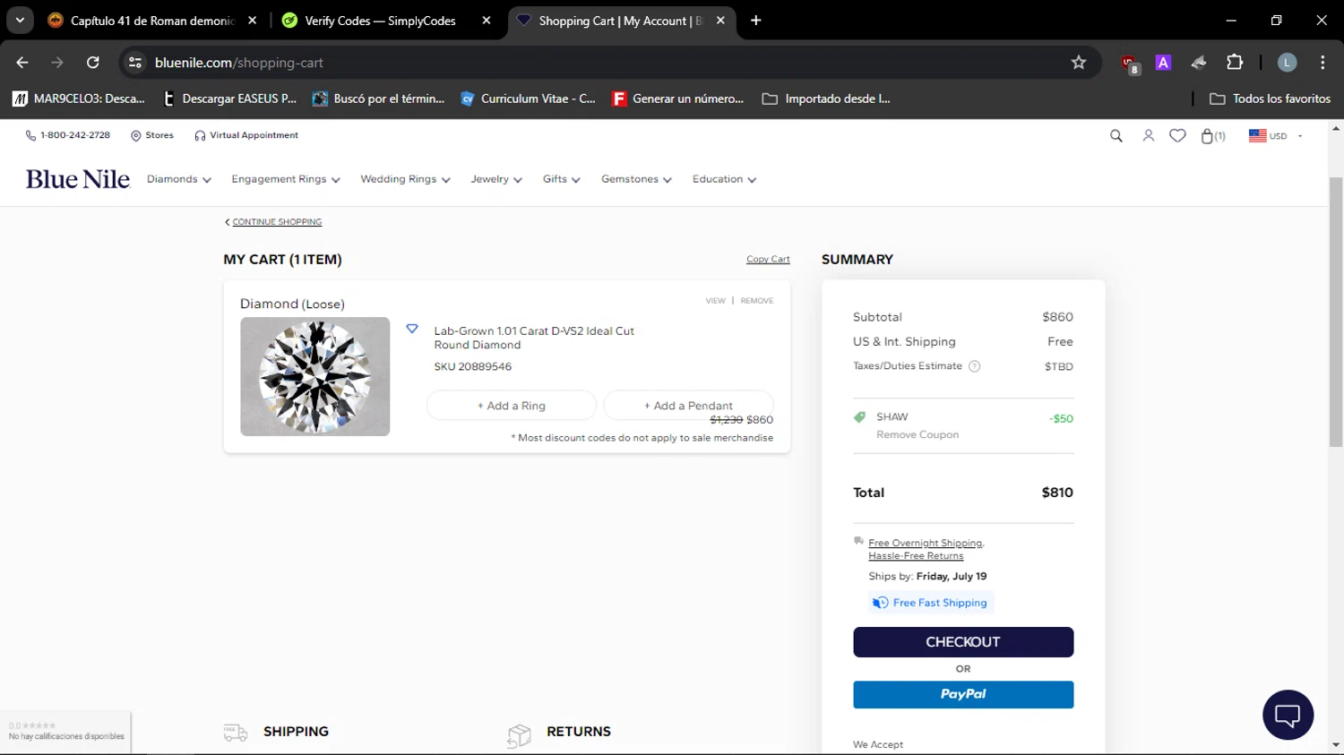 Blue Nile Promo Codes - $20 Off | September 2024